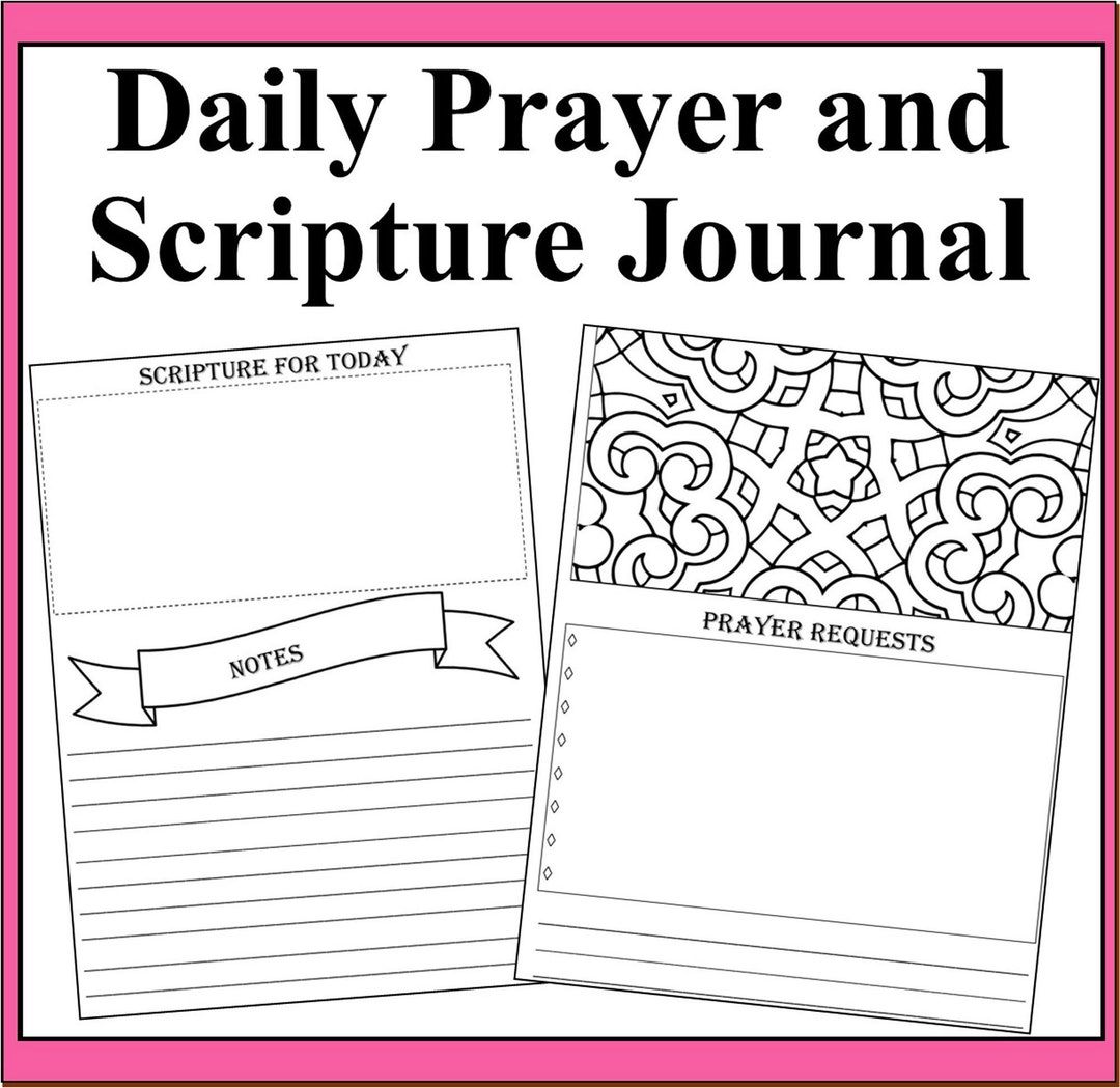 Daily Prayer and Scripture Journal Coloring and Spiritual - Etsy
