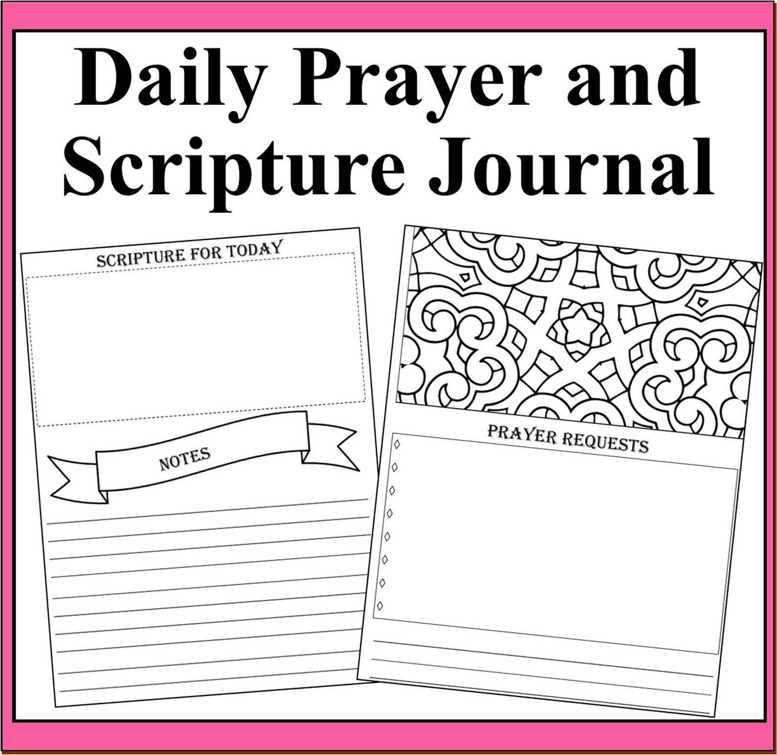 Daily Prayer and Scripture Journal Coloring and Spiritual - Etsy