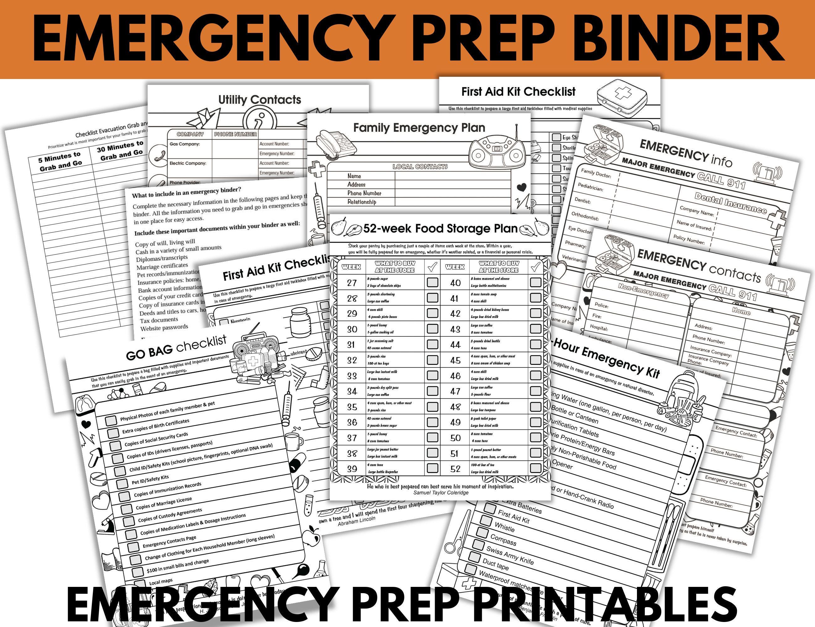 Emergency Preparedness Binder: Family Emergency Plan Printables ...