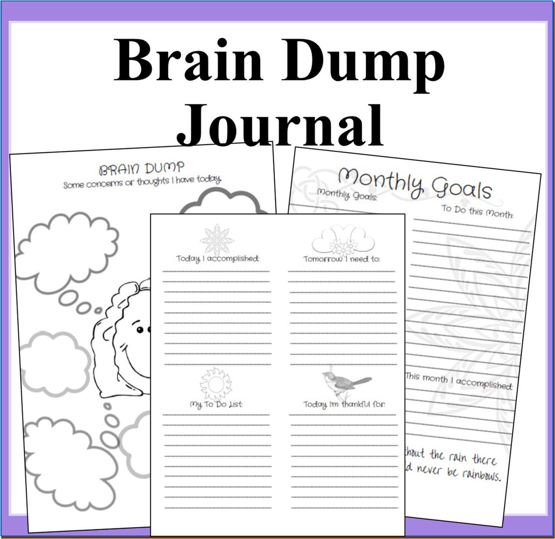 Brain Dump Journal: A Daily Meditating and Setting Goals - Etsy
