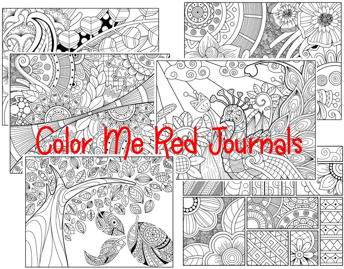 Adult or Teens Detailed Coloring Sheets Set 1 20 Patterned Coloring ...