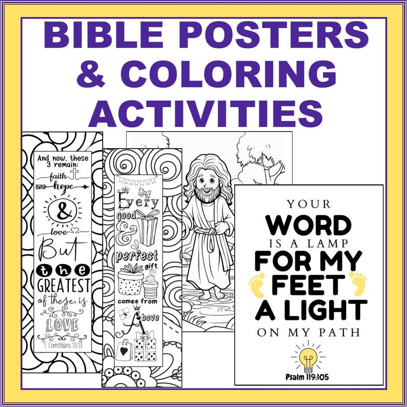 Bible Verses Bookmarks & Posters – Scripture Posters and Coloring ...