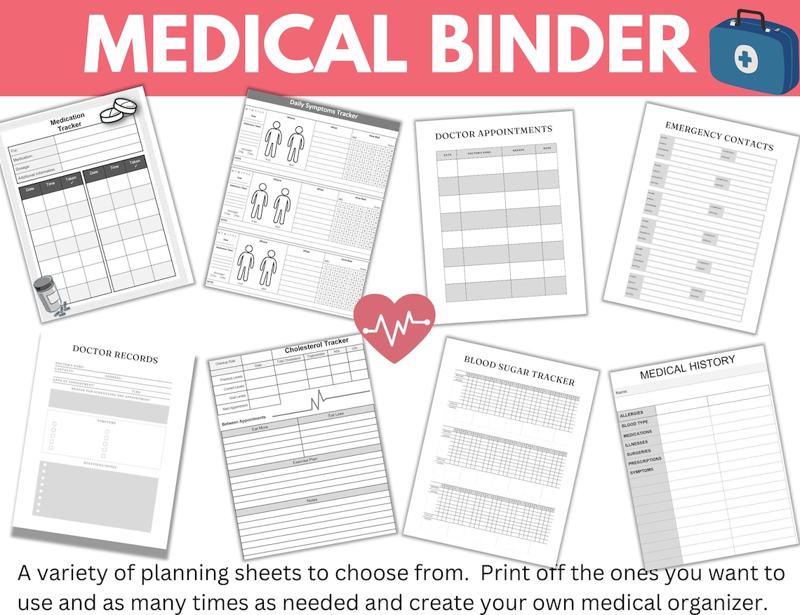 Medical Binder Printables: Health & Wellness Tracker (digital Download ...