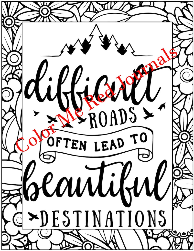 Inspiring Word Art Coloring Printables Coloring Pages With Uplifting ...