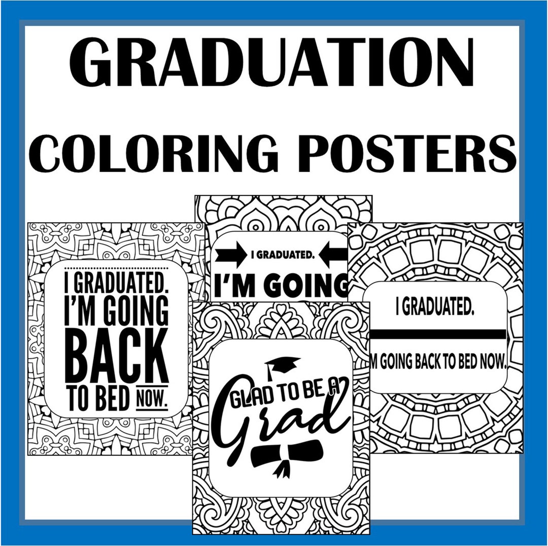 Graduation Posters -grad Party Posters - Coloring Wall Decoration for ...