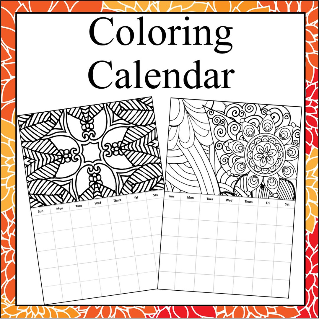 Monthly Coloring Calendars 12 Coloring Calendar Pages, Months Are Not ...
