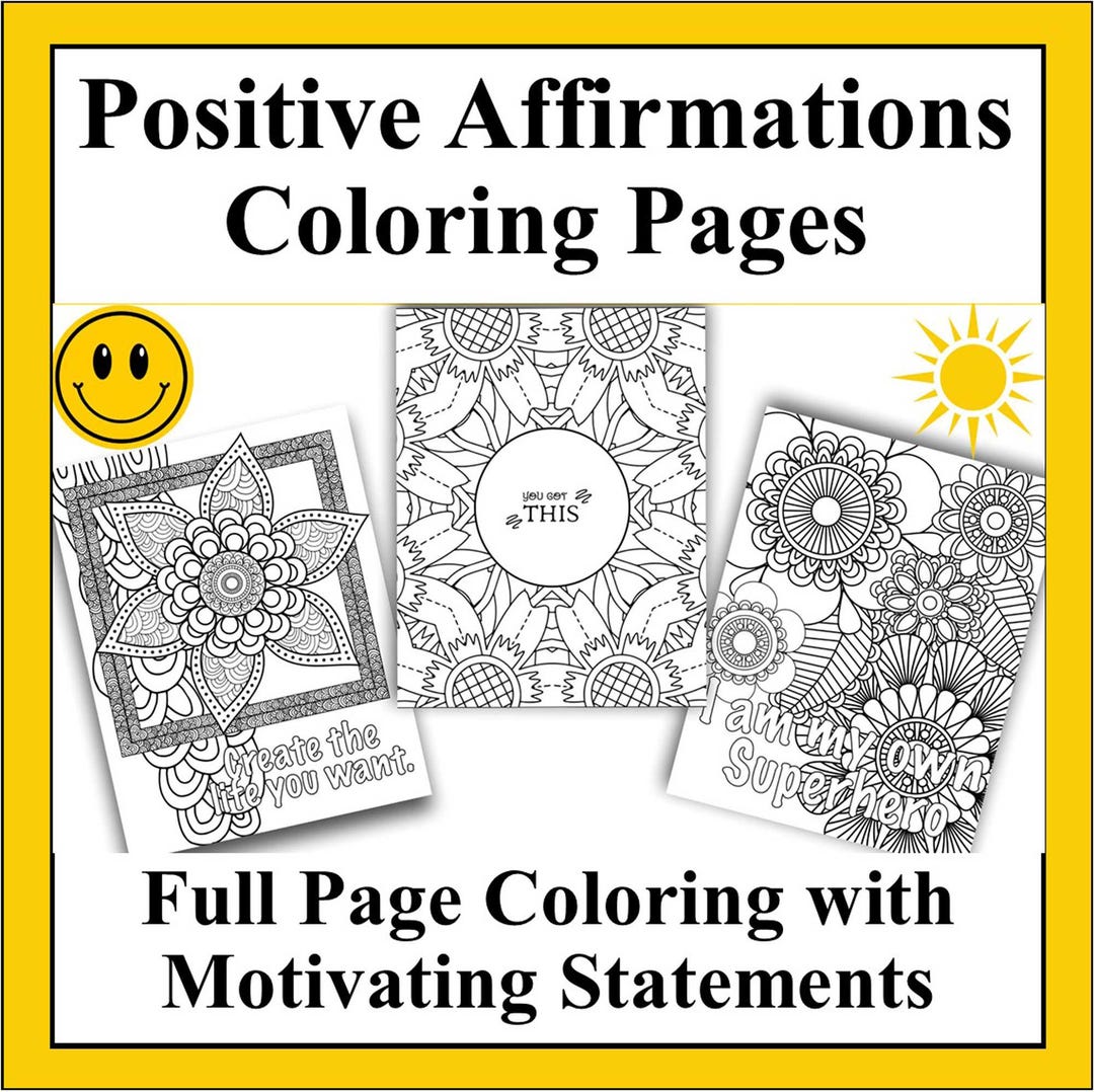 Positive Affirmations Coloring Pages – 30 Uplifting Designs With ...