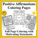 50 Think Positive Coloring Bookmarks – Printable Affirmation & Color ...
