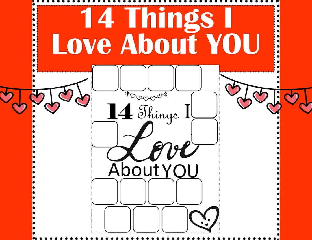 14 Things I Love About You – Printable Keepsake Card | Thoughtful Gift ...