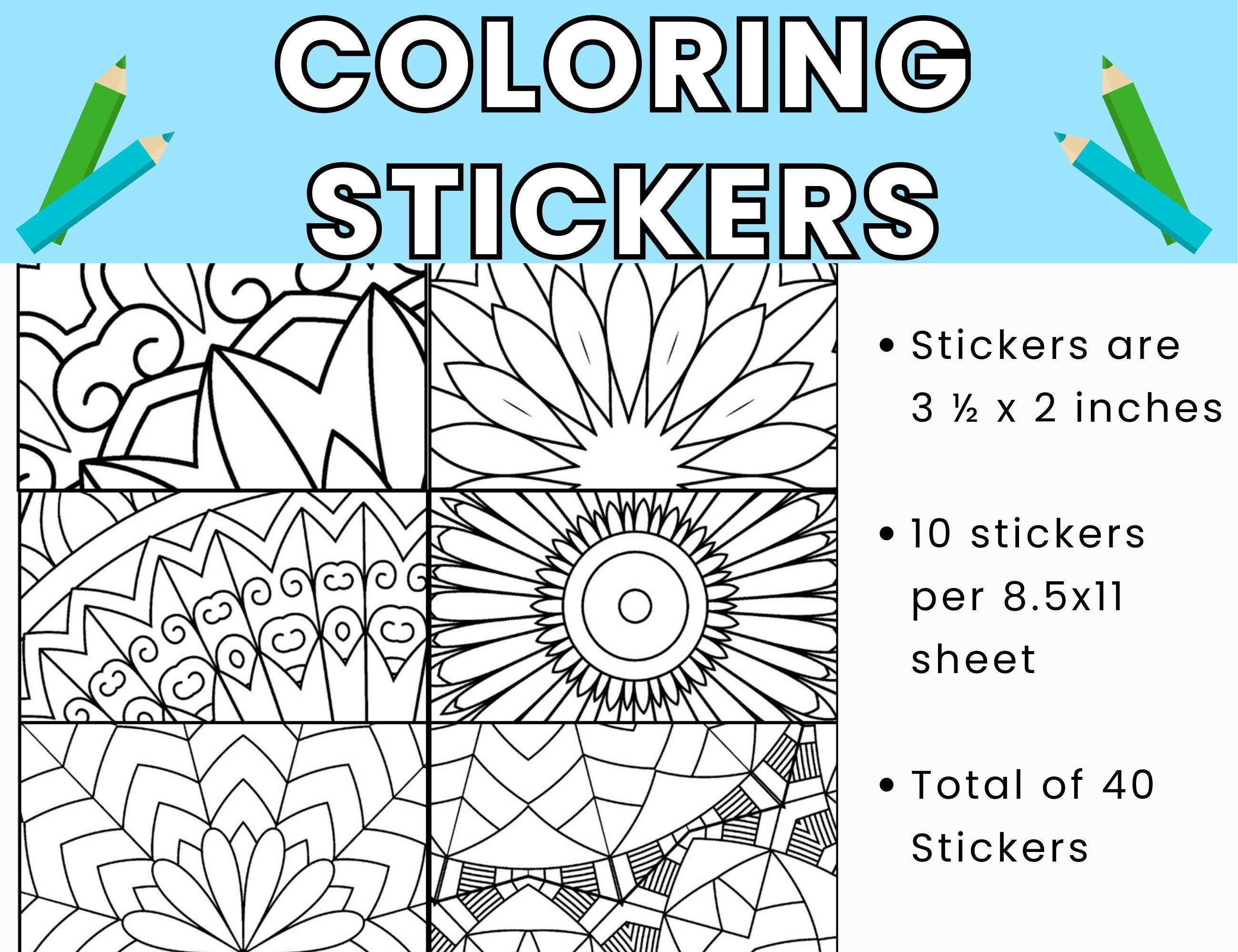 Printable Coloring Stickers – Mandala-inspired Designs to Color- 40 ...