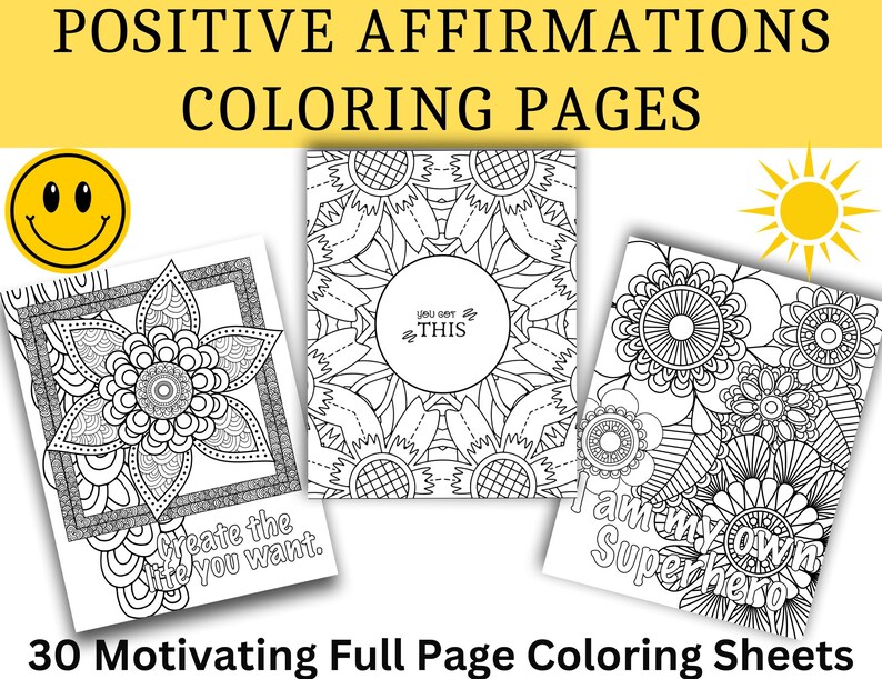 Positive Affirmations Coloring Pages – 30 Uplifting Designs With ...
