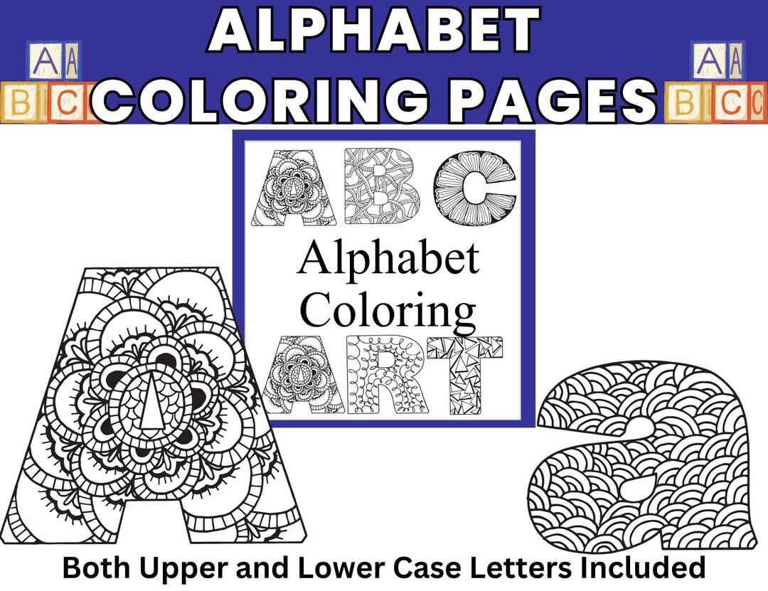 Mandala-inspired Alphabet Coloring Pages – Upper & Lowercase Letters - Etsy