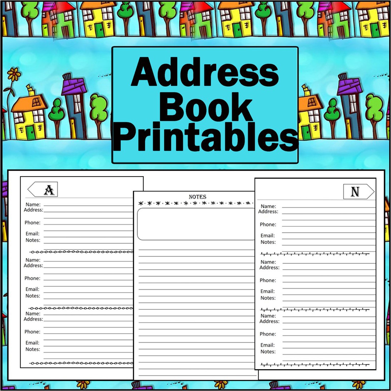Contact Address Book Organizer Address Book Printables A-Z - Etsy