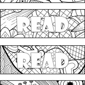 Reading Coloring Bookmarks: 50 Printable Designs (digital Download) - Etsy