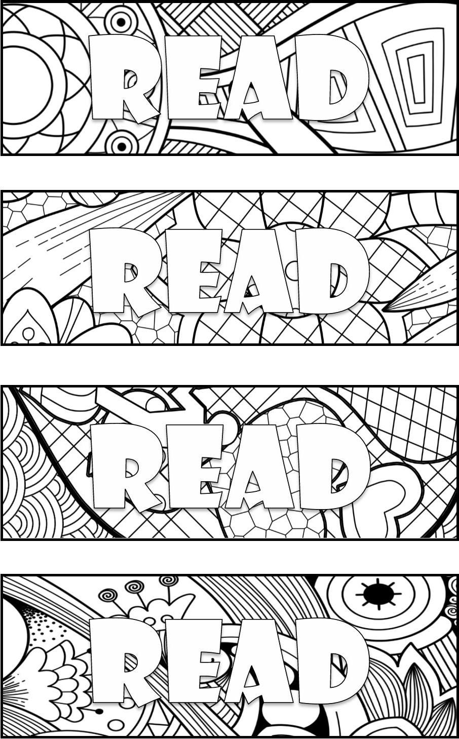 Reading Coloring Bookmarks: 50 Printable Designs (digital Download) - Etsy
