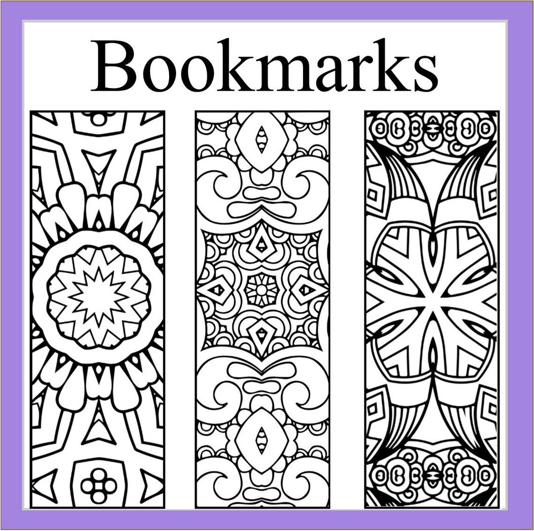50 Coloring Bookmarks Color Your Own Bookmarks, Color Therapy - Etsy