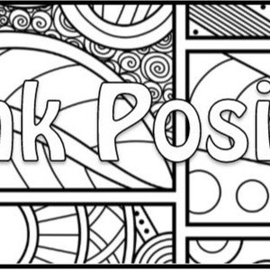 50 Think Positive Coloring Bookmarks – Printable Affirmation & Color ...