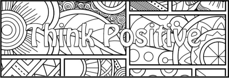 50 Think Positive Coloring Bookmarks – Printable Affirmation & Color ...