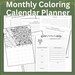 Monthly Coloring Planner: Goal Setting & Reflections (undated) - Etsy
