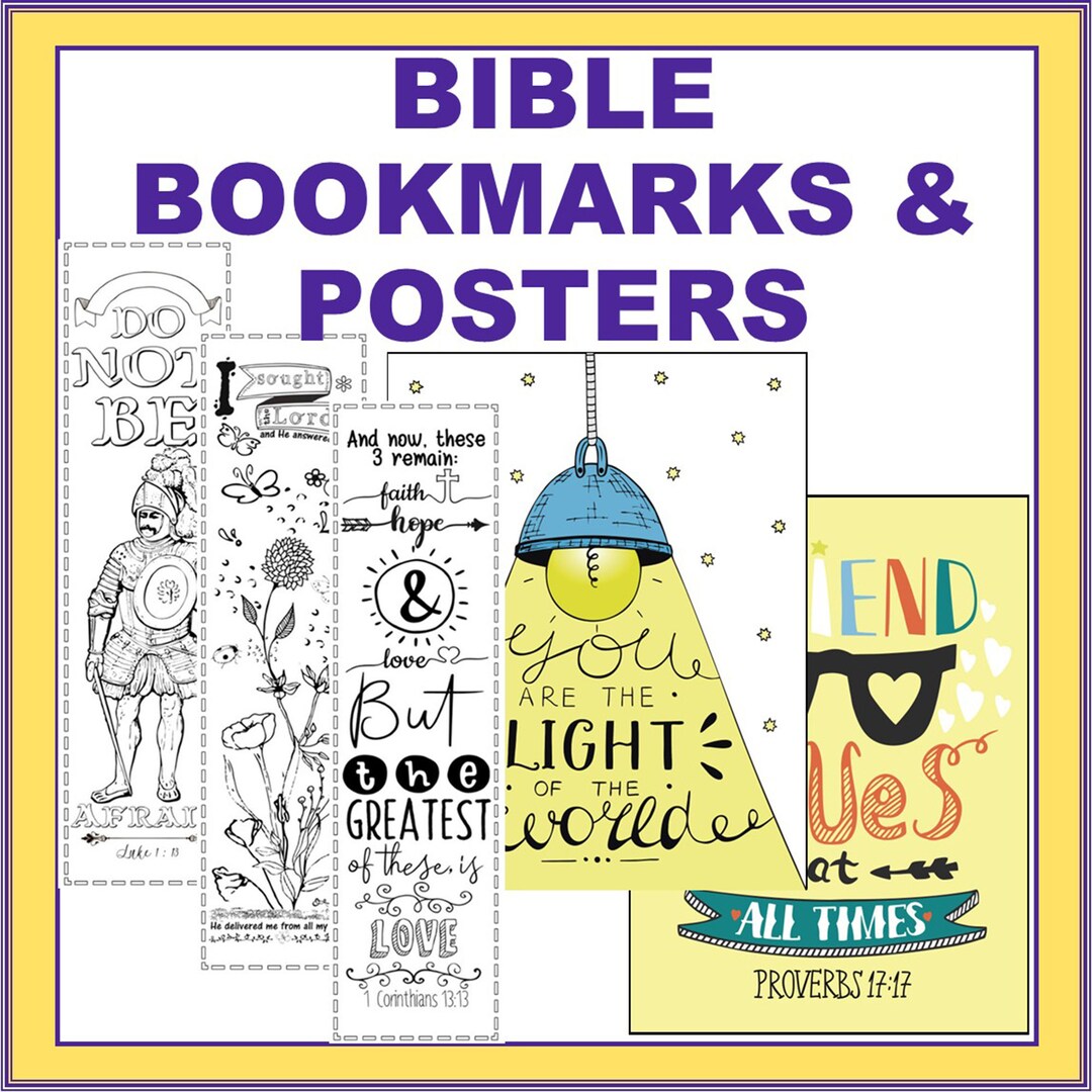 Bible Verses Word Art Bookmarks and Posters, Vacation Bible School ...