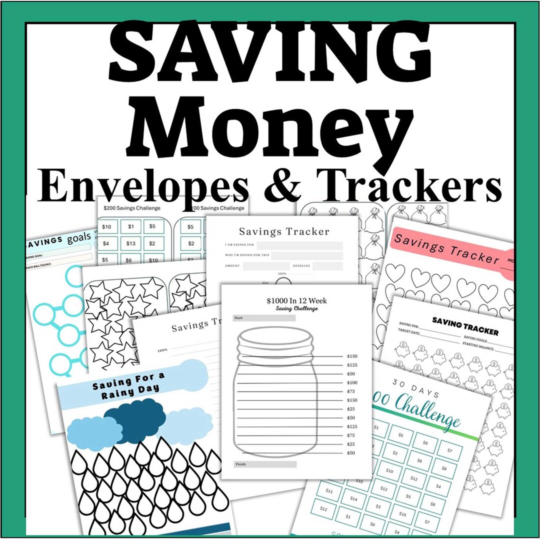 Saving Money Envelopes & Trackers – Printable Savings Challenges and ...
