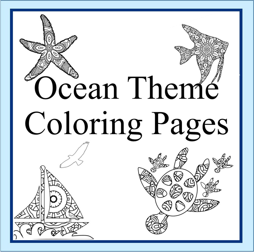 Ocean Theme Mandala and Designs Coloring Book 50 Ocean Theme Coloring ...