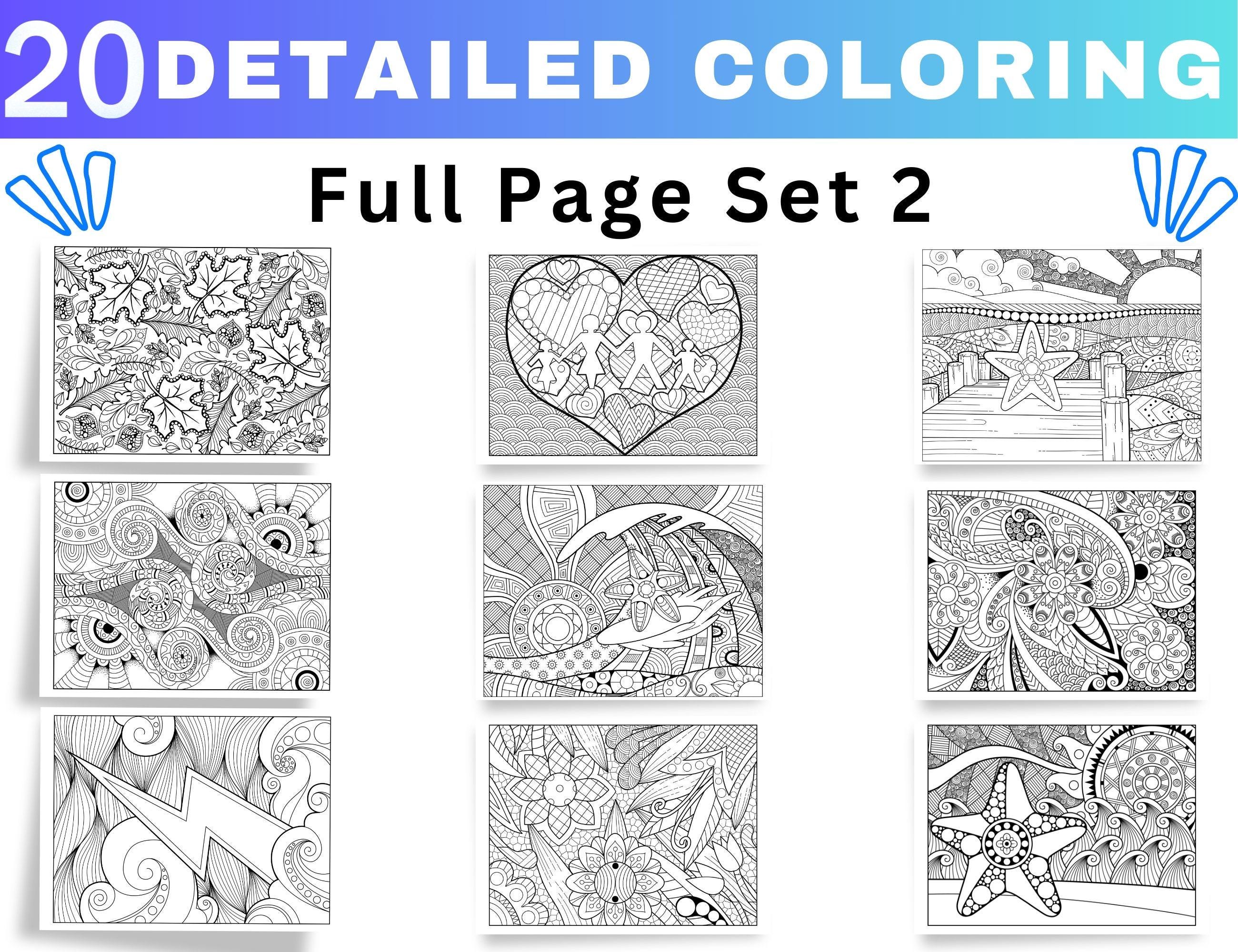 Detailed Coloring Sheets Set 2 – 20 Patterned Coloring Pages for ...