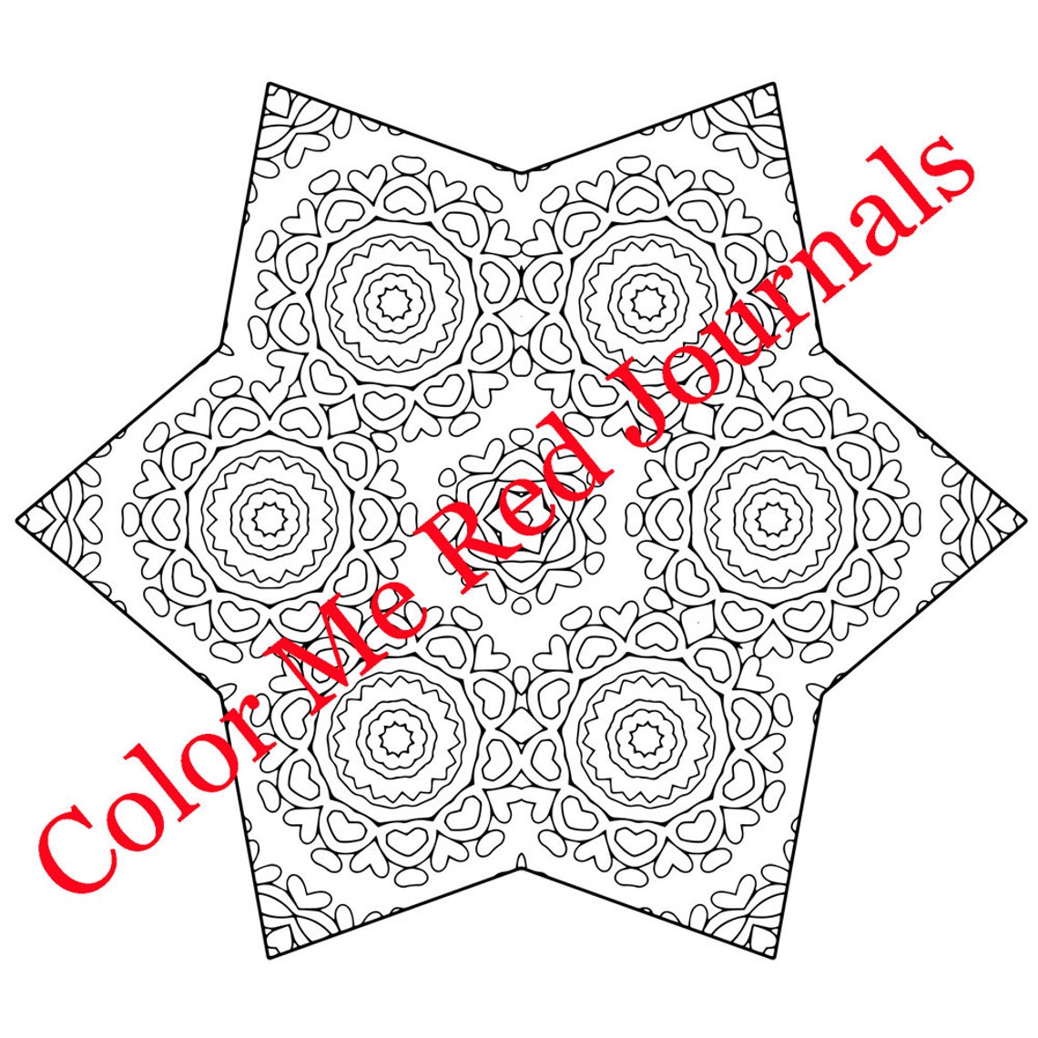 Christmas Holiday Stars Zentangle & Mandala Coloring Book Pages-25 ...