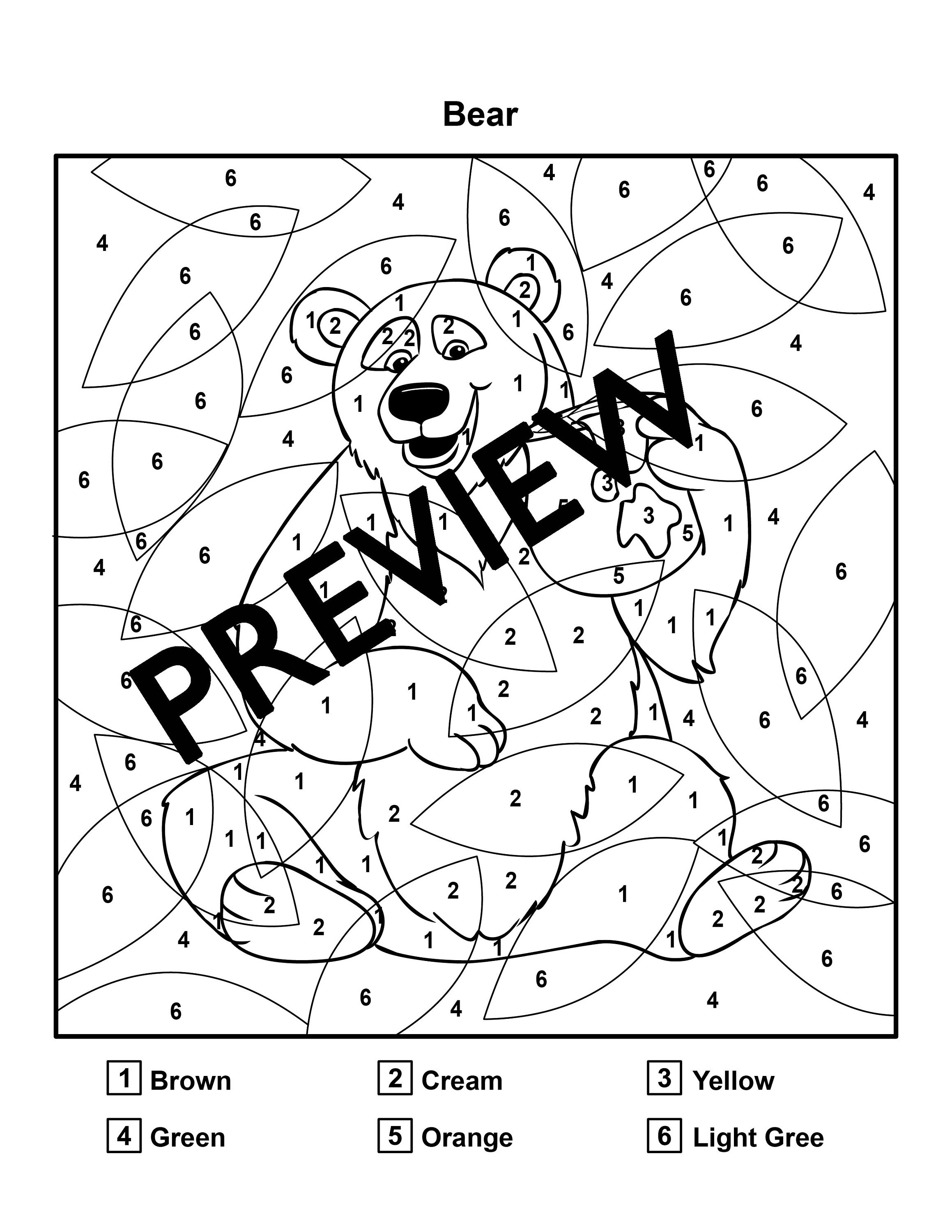 Color by Number Coloring Pages Anti Stress Fun Coloring Activity With ...