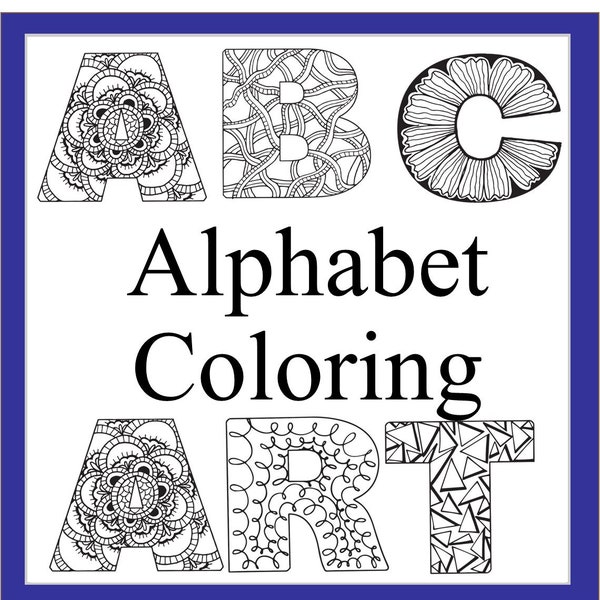 Mandala Alphabet Coloring Page - Etsy