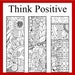 50 Think Positive Coloring Bookmarks – Printable Affirmation & Color ...