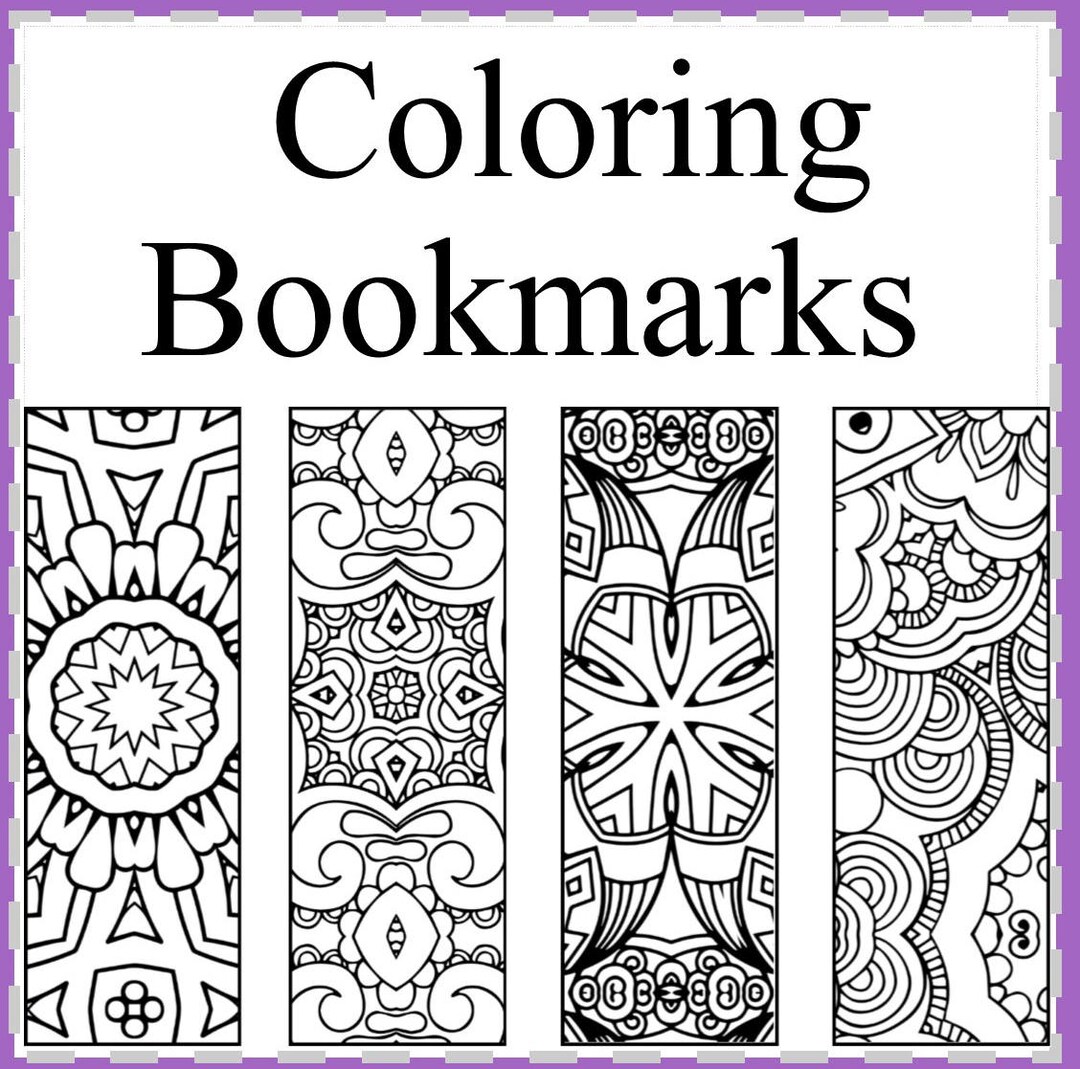 50 Coloring Bookmarks Color Your Own Bookmarks Color Therapy - Etsy