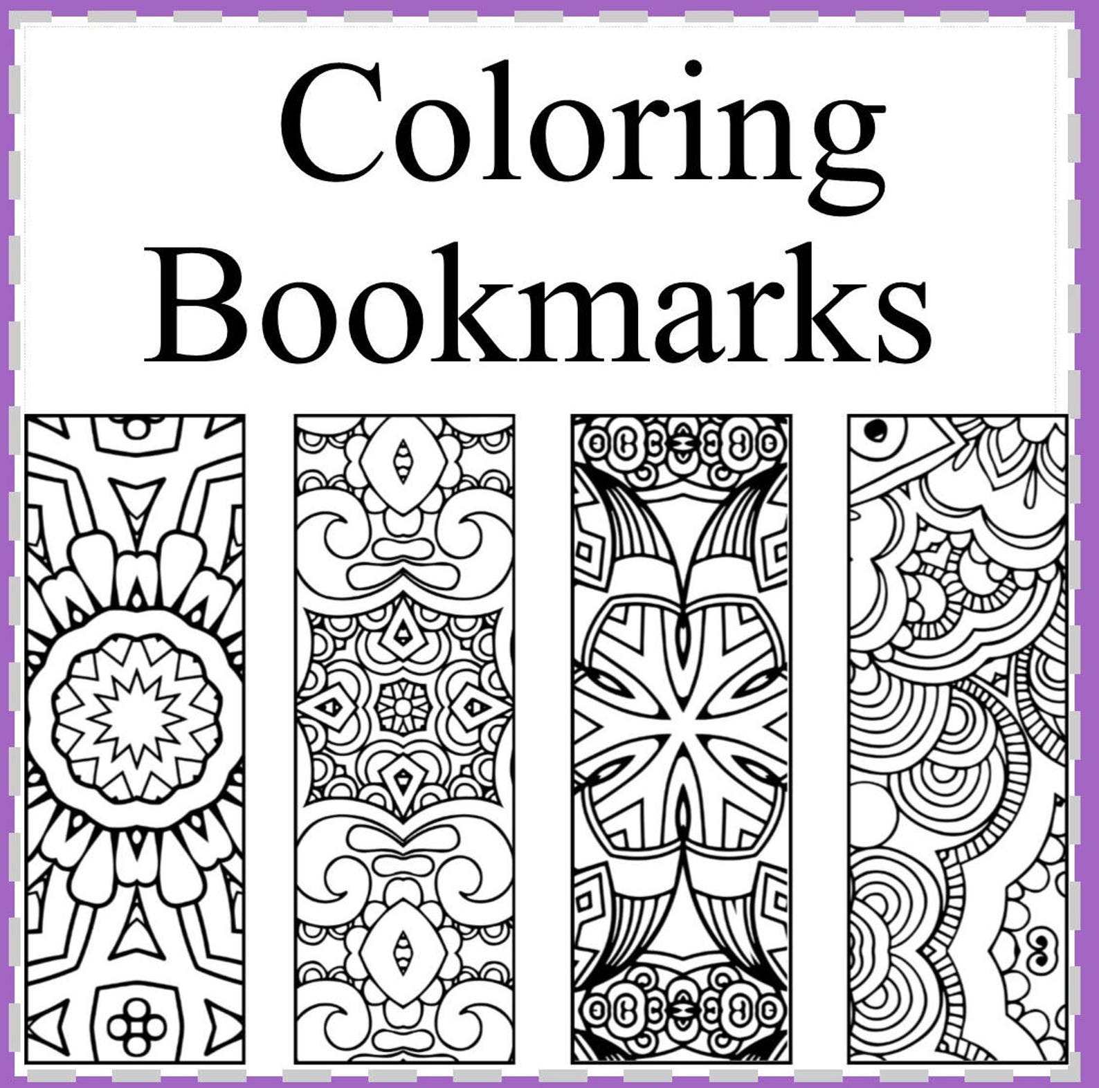 50 Coloring Bookmarks Color Your Own Bookmarks Color Therapy | Etsy