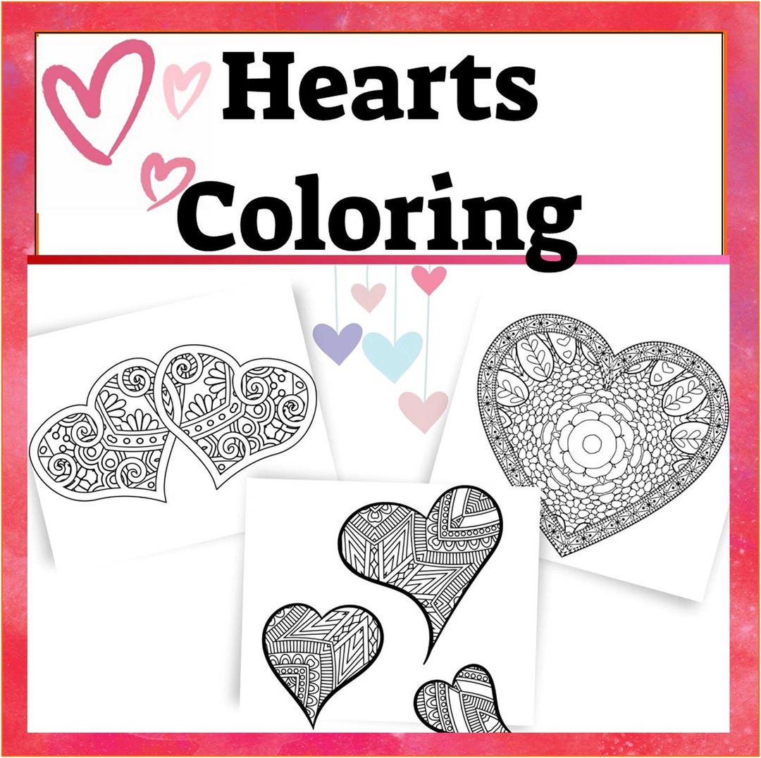 Hearts Mandala Style Coloring Book – 50 Detailed Heart-themed Coloring ...