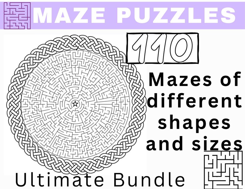 Mazes Puzzle Book – 110 Challenging Mazes for Teens & Adults - Etsy