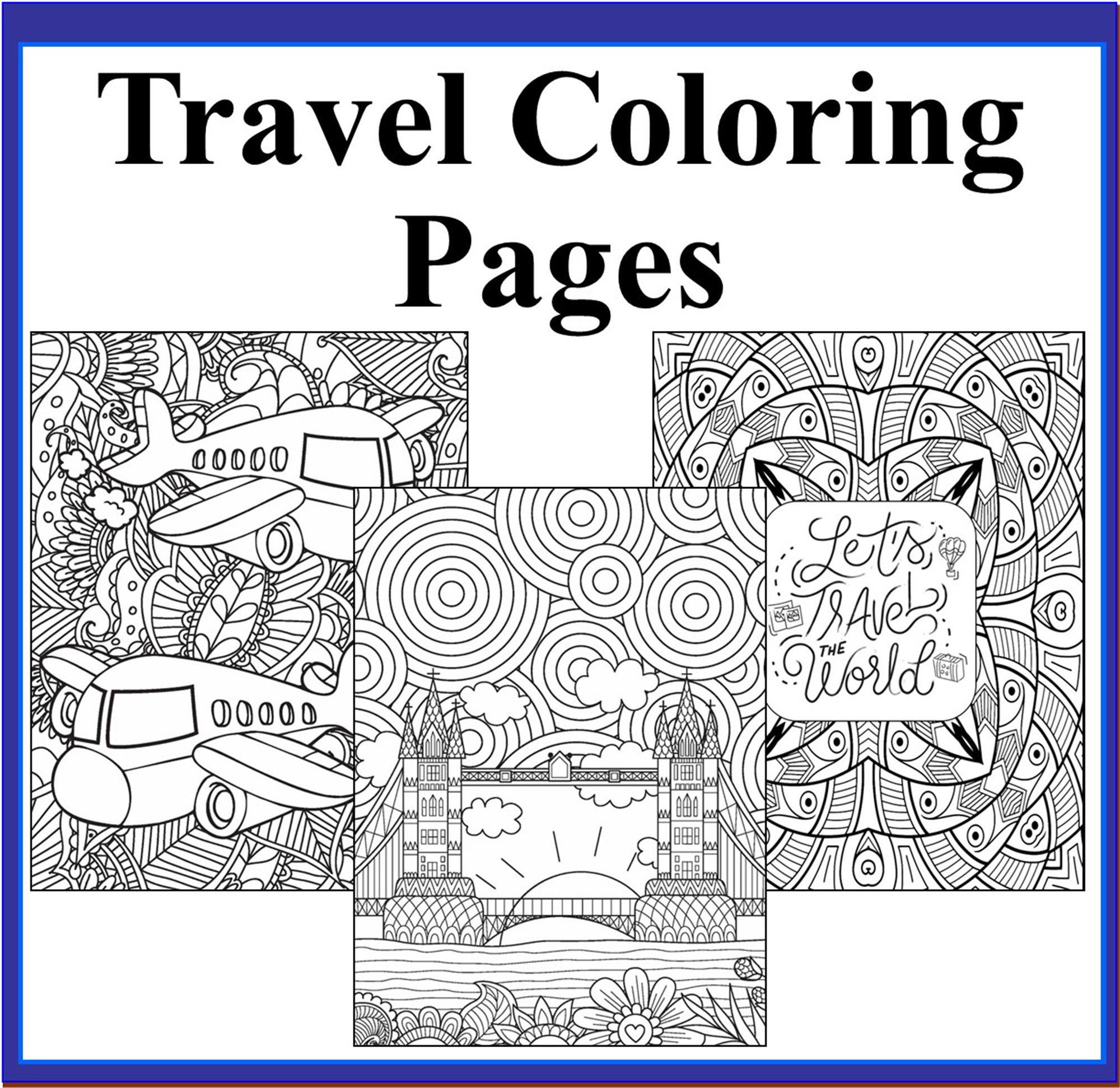 Vacation Theme Coloring Pages