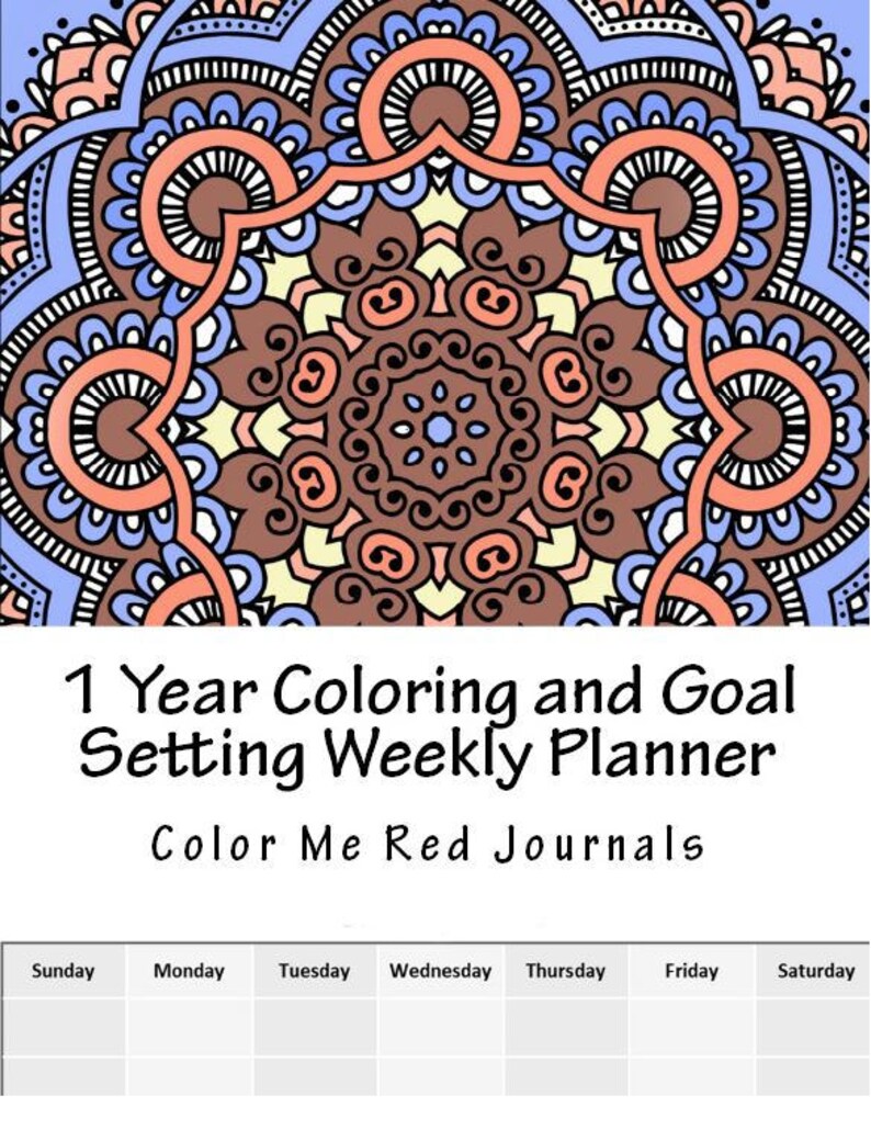 Weekly Planner Coloring and Journaling Binder: Weekly Goal - Etsy