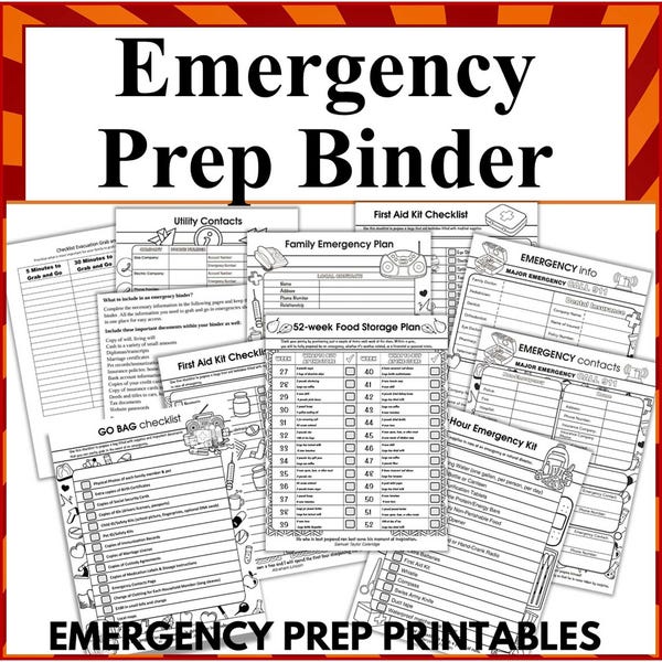 Emergency Preparedness Binder - Etsy