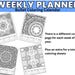 Weekly Planner Coloring and Journaling Binder: Weekly Goal Setting ...