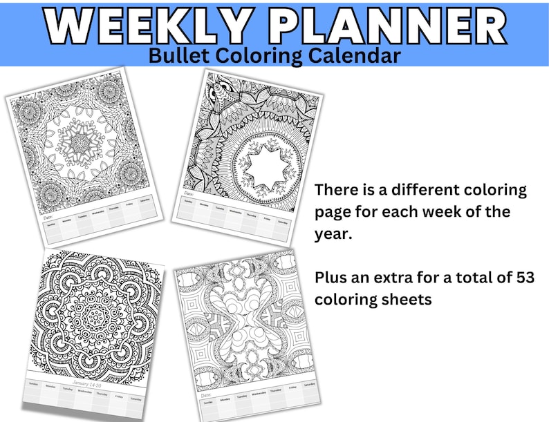 Weekly Planner Coloring and Journaling Binder: Weekly Goal Setting ...