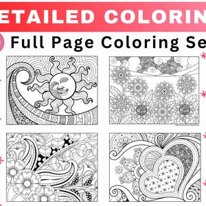 Detailed Coloring Sheets Set 1 – 20 Full-page Patterned Designs for ...