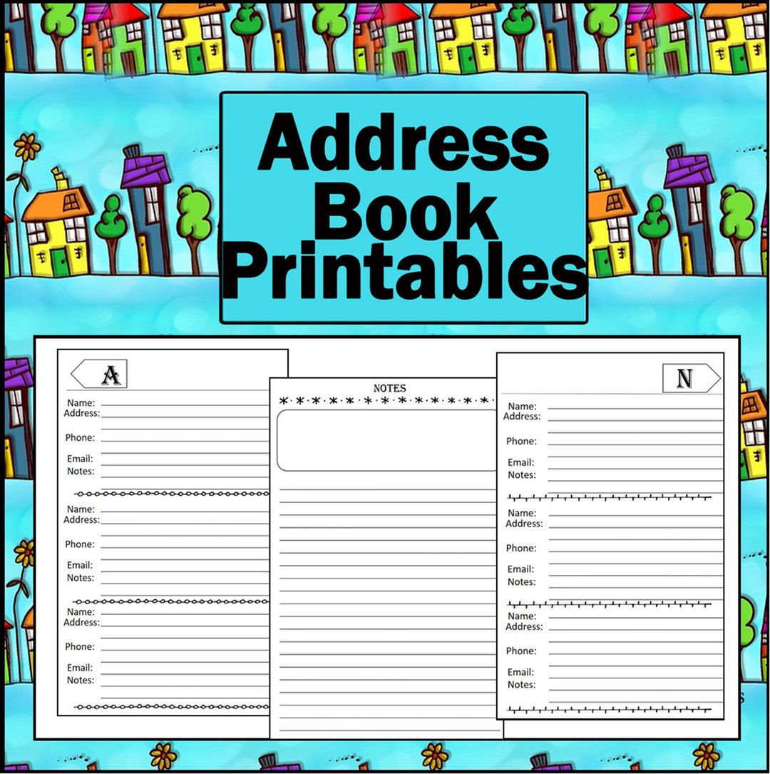 Contact Address Book Organizer, Address Book Printables, A-Z Contact ...