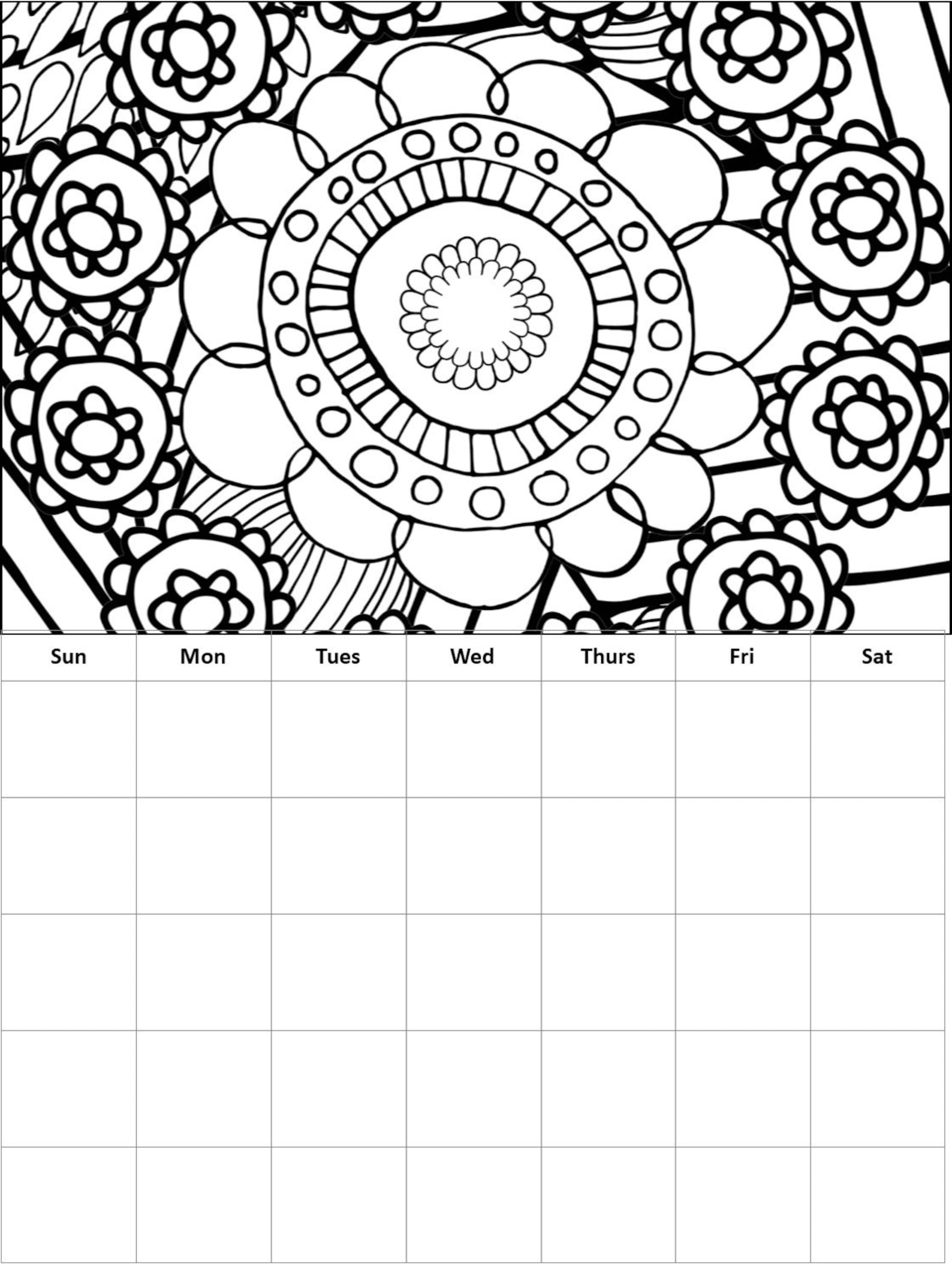 Monthly Coloring Planner Goal Setting, Monthly Evaluating and Coloring ...