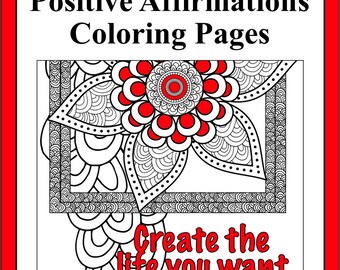 Positive Affirmations Coloring Book 25 Pages - Etsy
