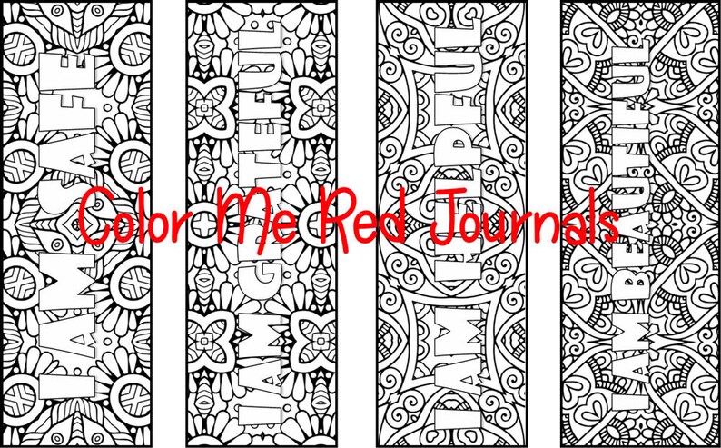 50 Positive Affirmations Coloring Bookmarks – Printable "color Your Own ...