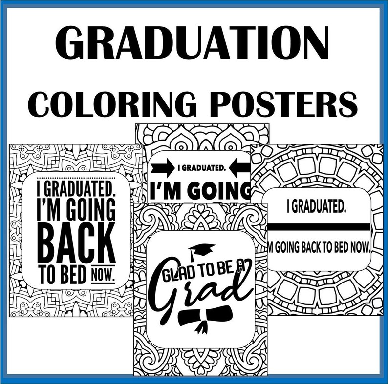 Graduation Posters grad Party Posters Coloring Wall - Etsy