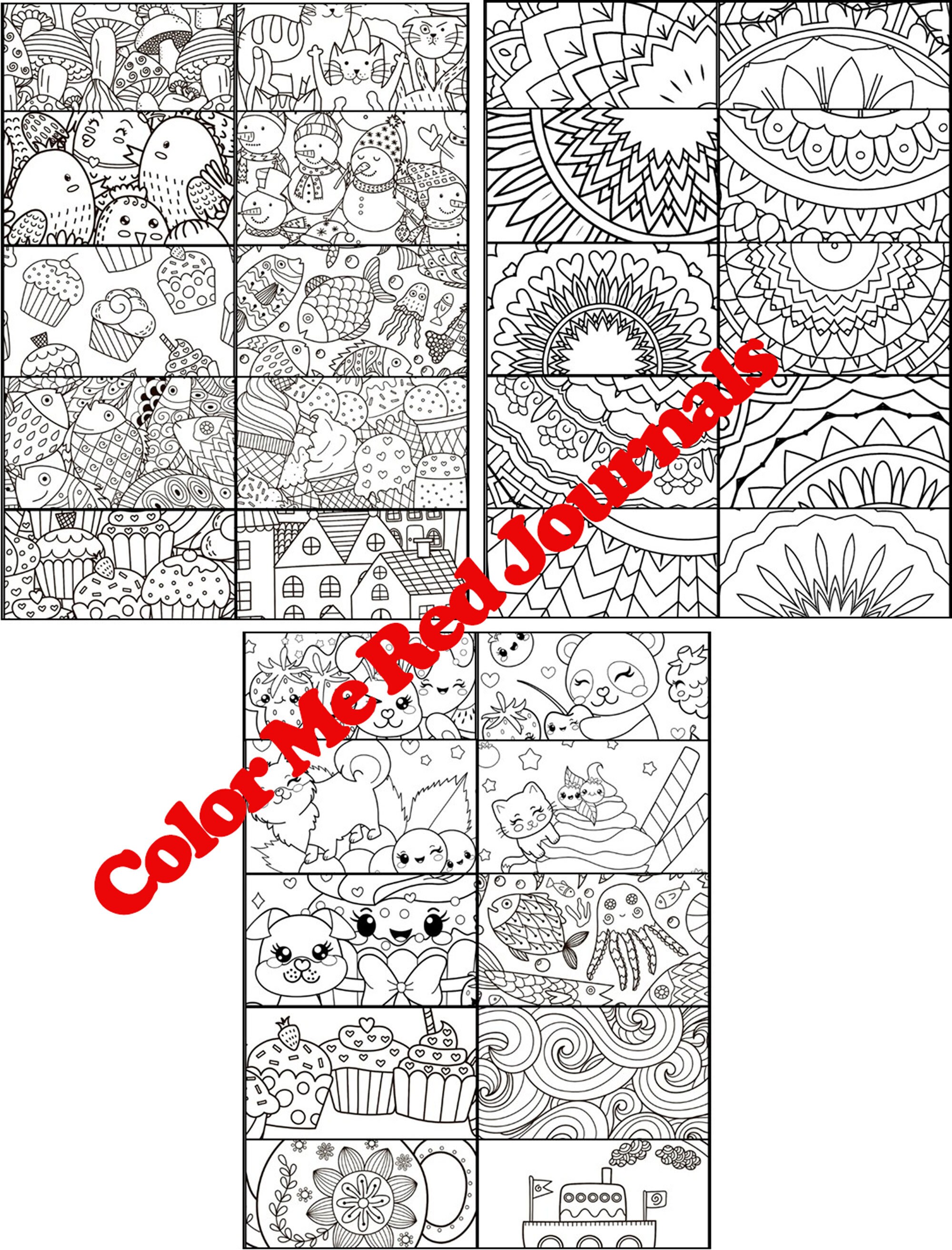 Printable Coloring Stickers animals Food Nature and Fun - Etsy