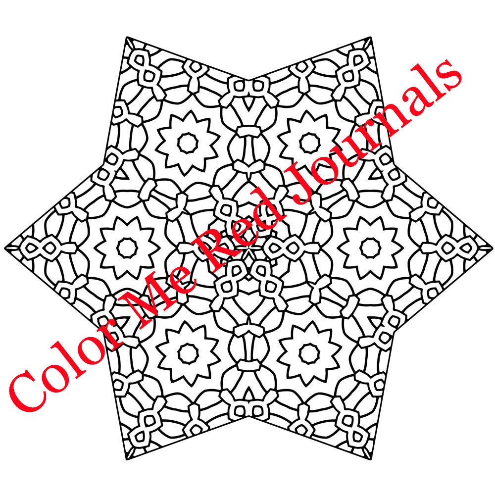 Christmas Holiday Stars Zentangle & Mandala Coloring Book Pages-25 ...
