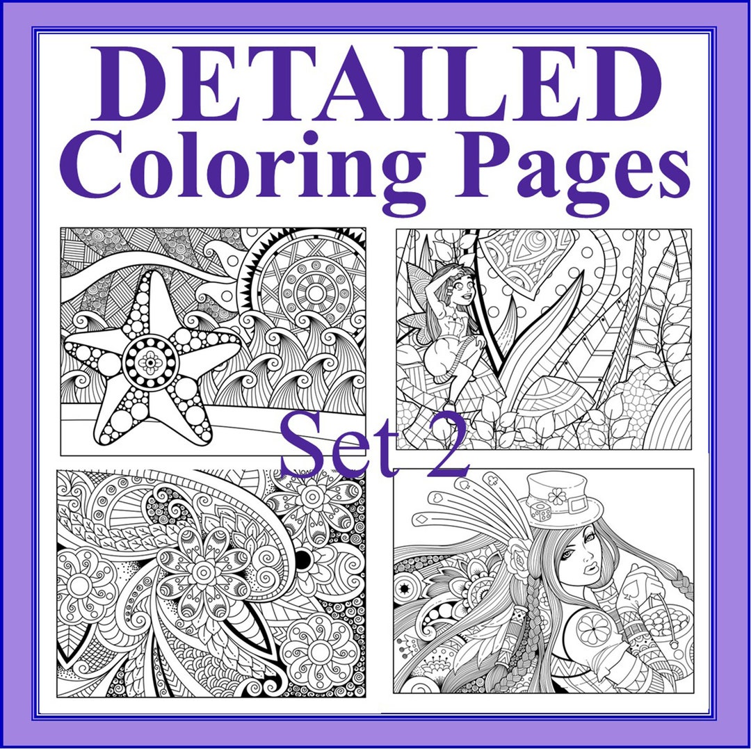 Detailed Coloring Sheets Set 2 – 20 Patterned Coloring Pages for ...
