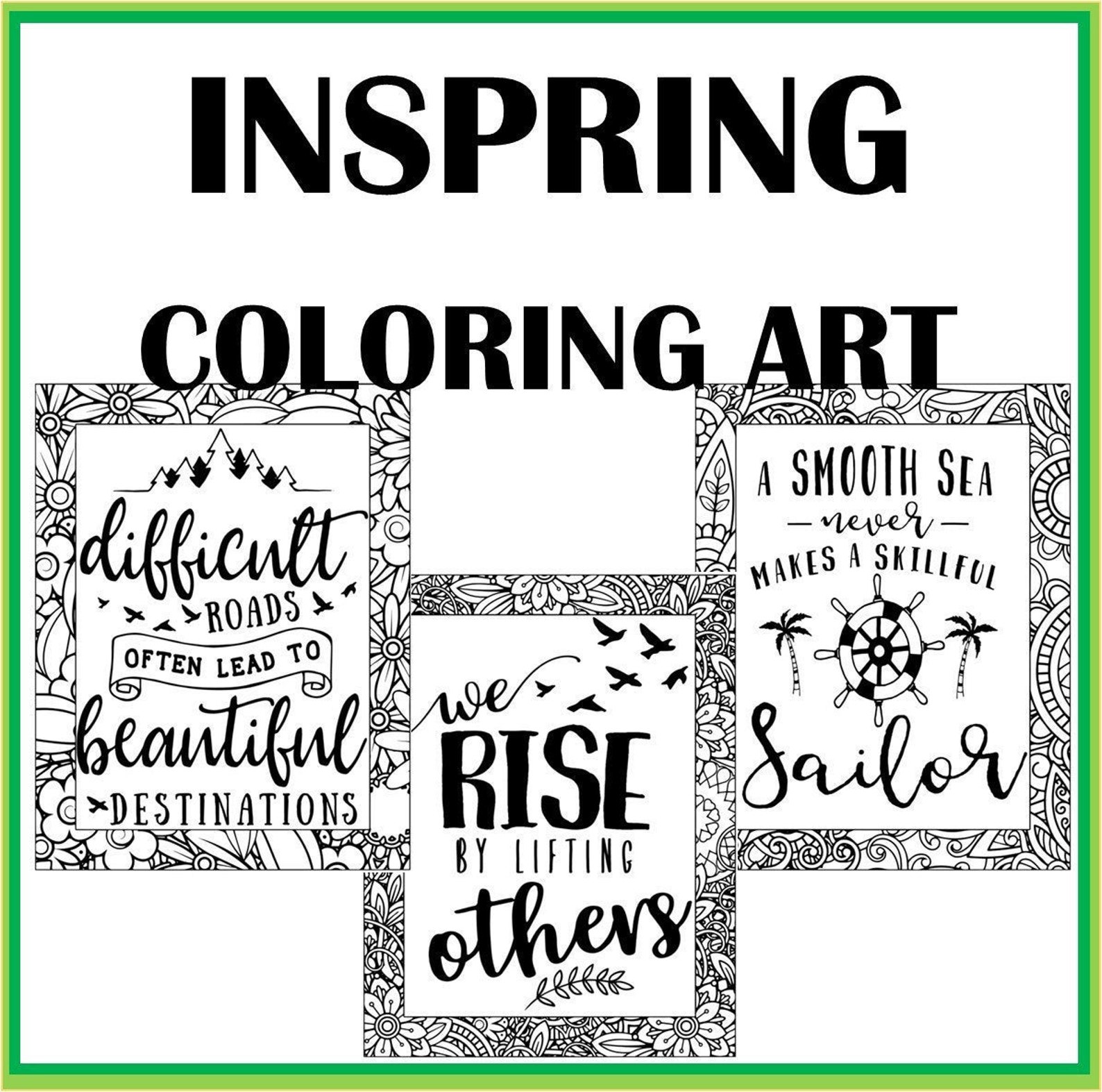 Inspiring Word Art Coloring Printables Coloring Pages With | Etsy